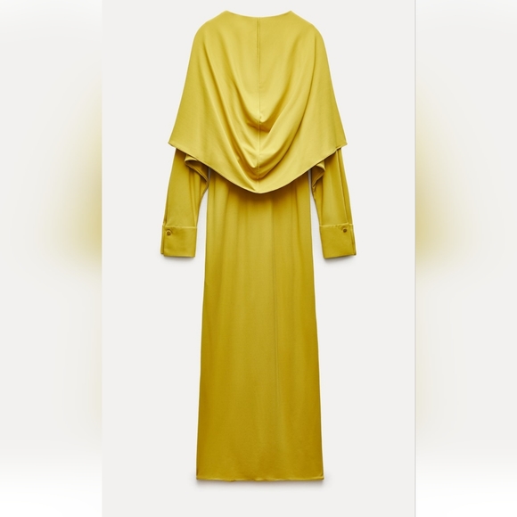 Zara | Dresses | Zara Draped Zw Collection Lemon Color Dress | Poshmark